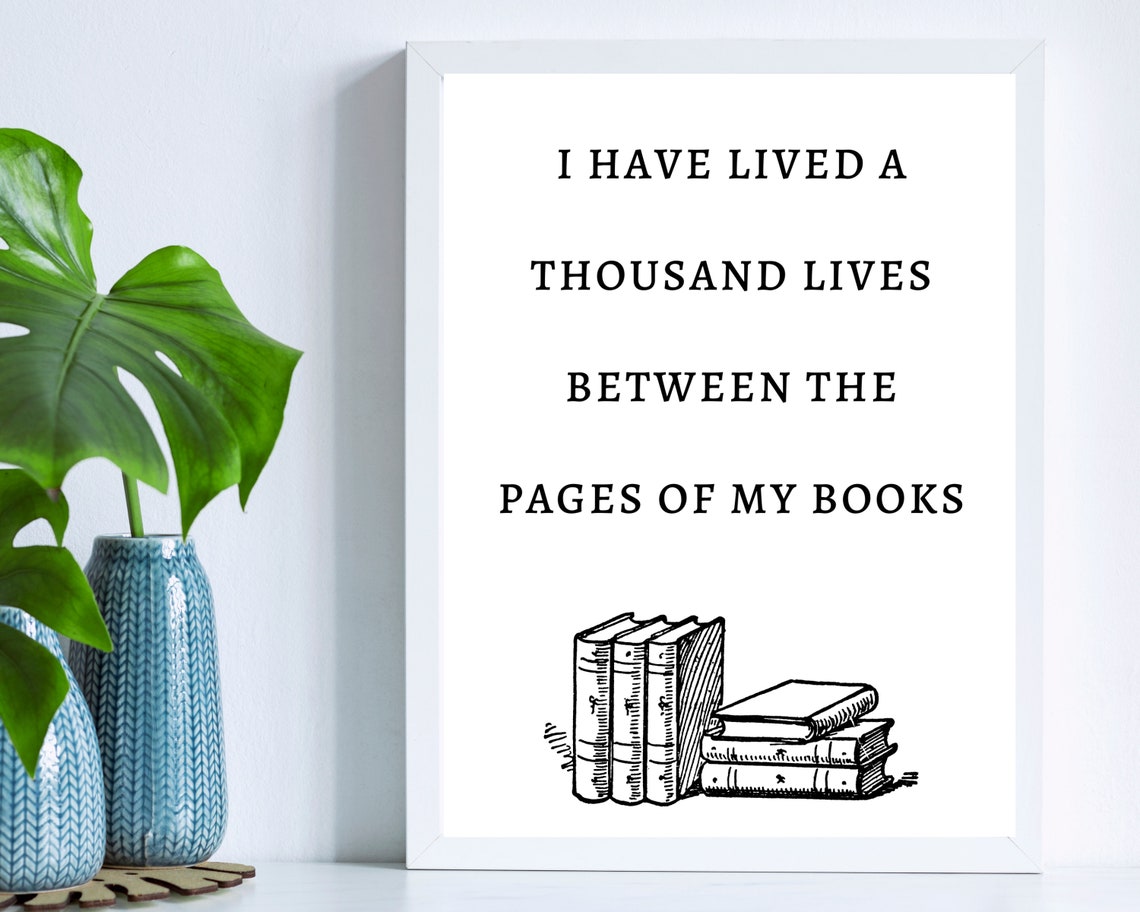 READING Quote Printable Book Lover Poster Reading Wall Art | Etsy