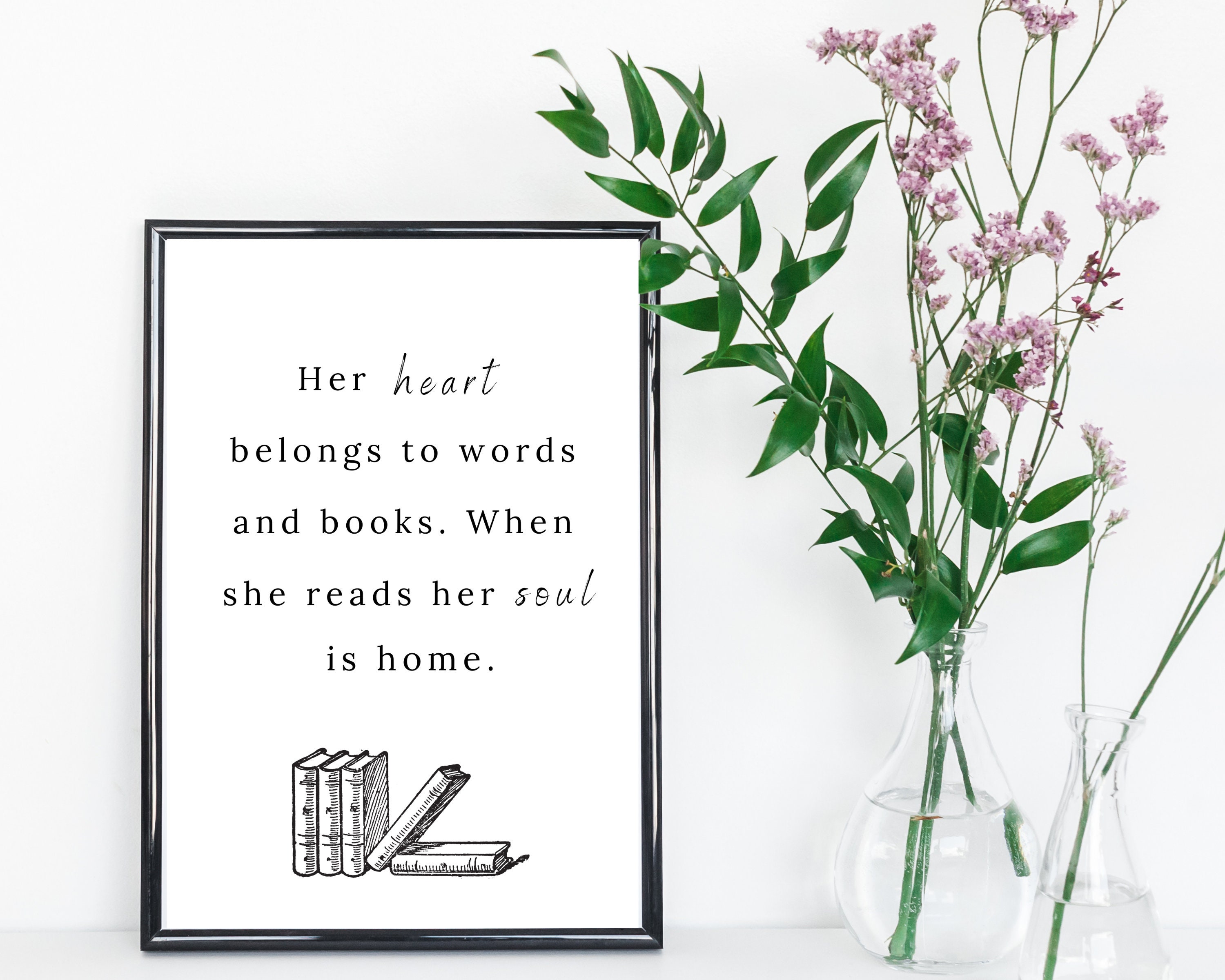 READING Quote Printable Book Lover Poster Reading Wall Art - Etsy