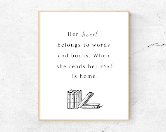 READING Quote Printable Book Lover Poster Reading Wall Art | Etsy