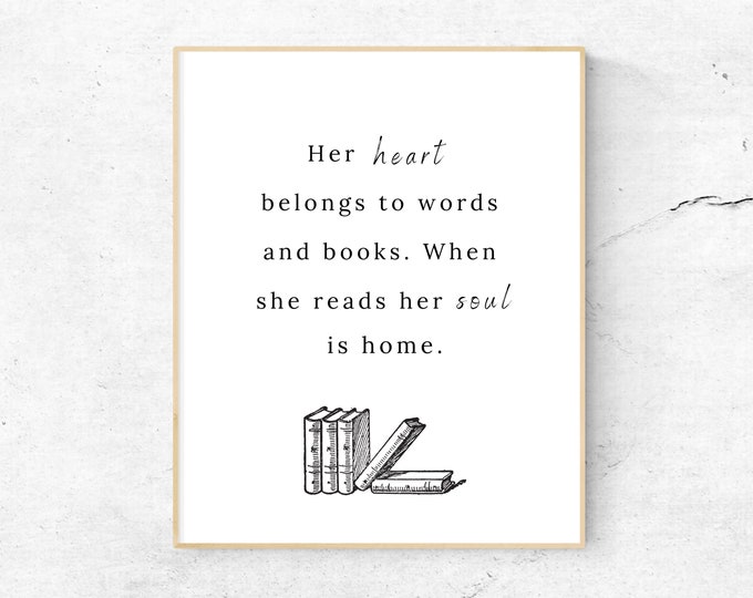 READING Quote Printable | Book Lover Poster | Reading Wall Art | Home ...