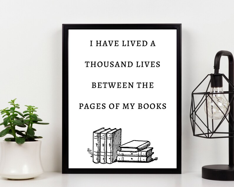 READING Quote Printable Book Lover Poster Reading Wall Art | Etsy