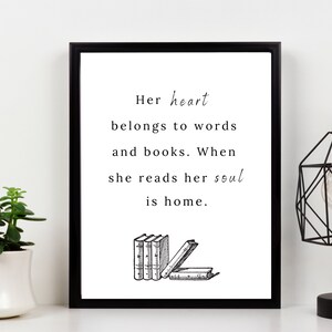 READING Quote Printable Book Lover Poster Reading Wall Art Home Library ...