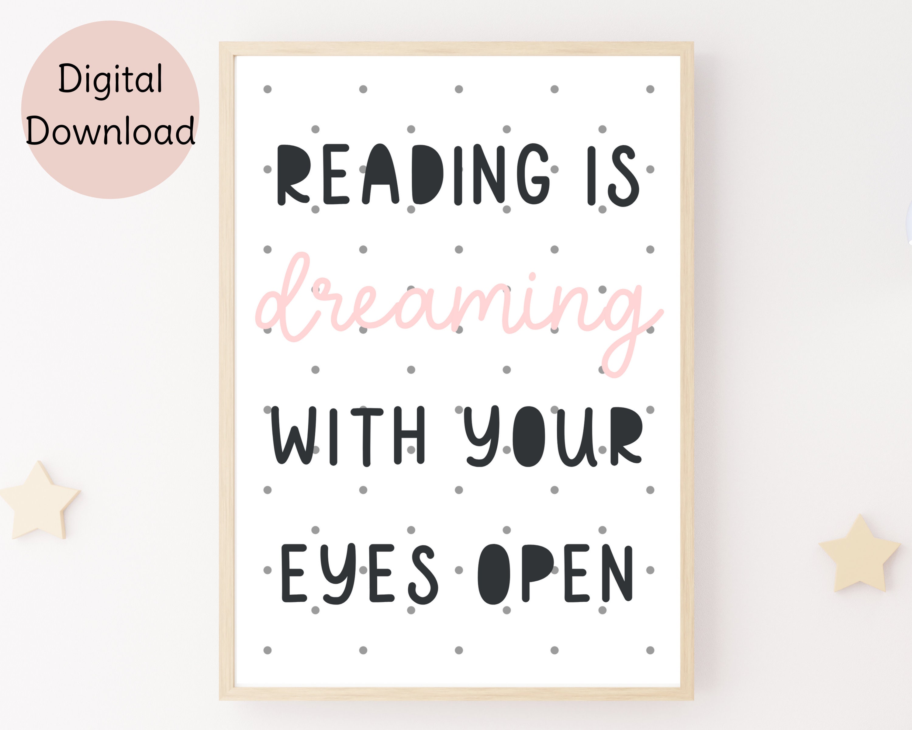 Digital Wall Art For Library Reading Inspirational Printable READING ...