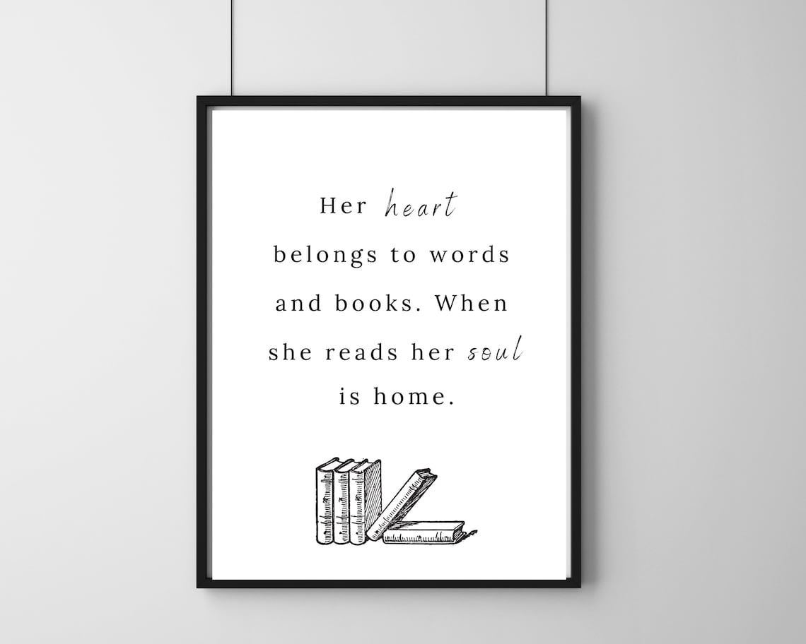 READING Quote Printable Book Lover Poster Reading Wall Art | Etsy