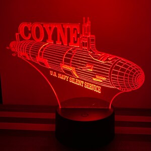 Custom Submarine Light, Proud Navy Mom Gift, 16 Color LED Lamp With ...
