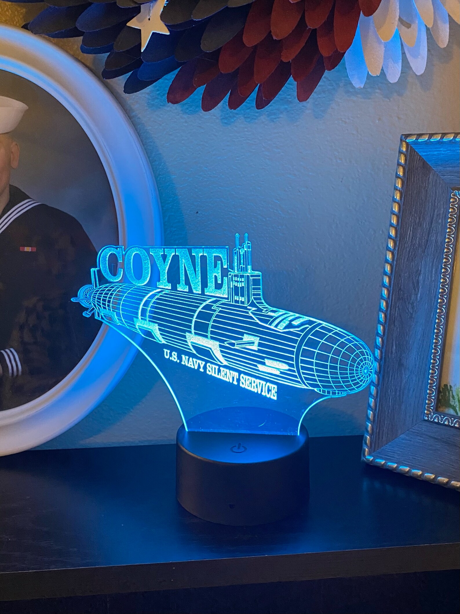 Custom Submarine Light, Proud Navy Mom Gift, 16 Color LED Lamp With ...