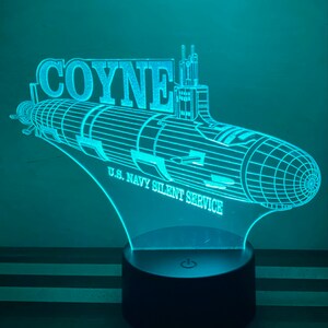Custom Submarine Light, Proud Navy Mom Gift, 16 Color LED Lamp With ...