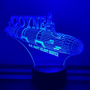 Custom Submarine Light, Proud Navy Mom Gift, 16 Color LED Lamp With ...