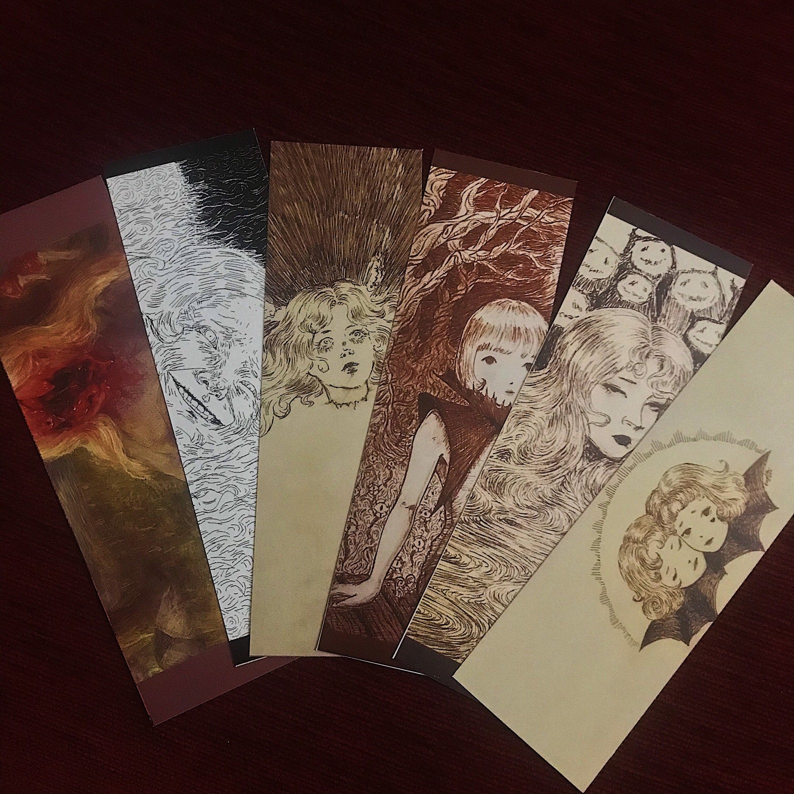 Bookmark - Creepy Bookmark - Vintage Bookmark - Dark Art - Illustrated ...
