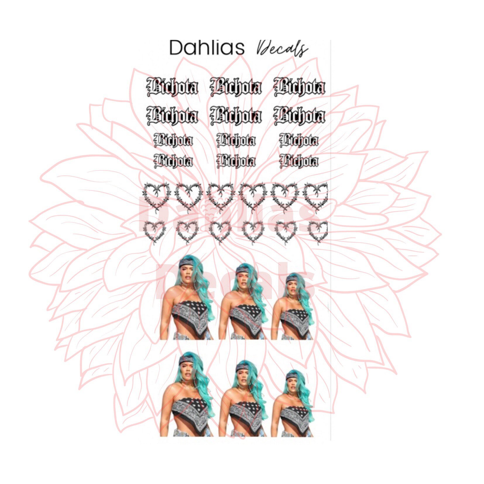 Karol G Nail Decals,karol G Decals,karol G Water Decals, Bichota Nail ...