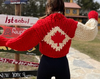 Canadian Flag Sweater - Etsy