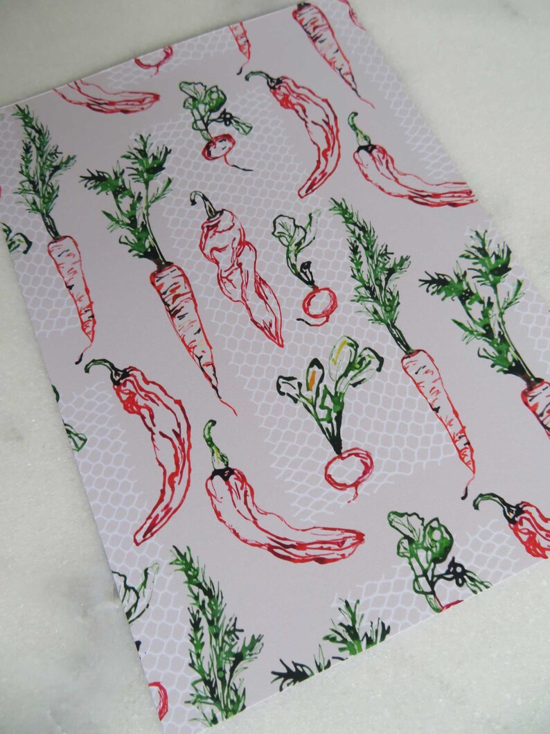 Vegetable Patch Art Print Ink Vegetable Art Art Poster Kitchen Decor ...