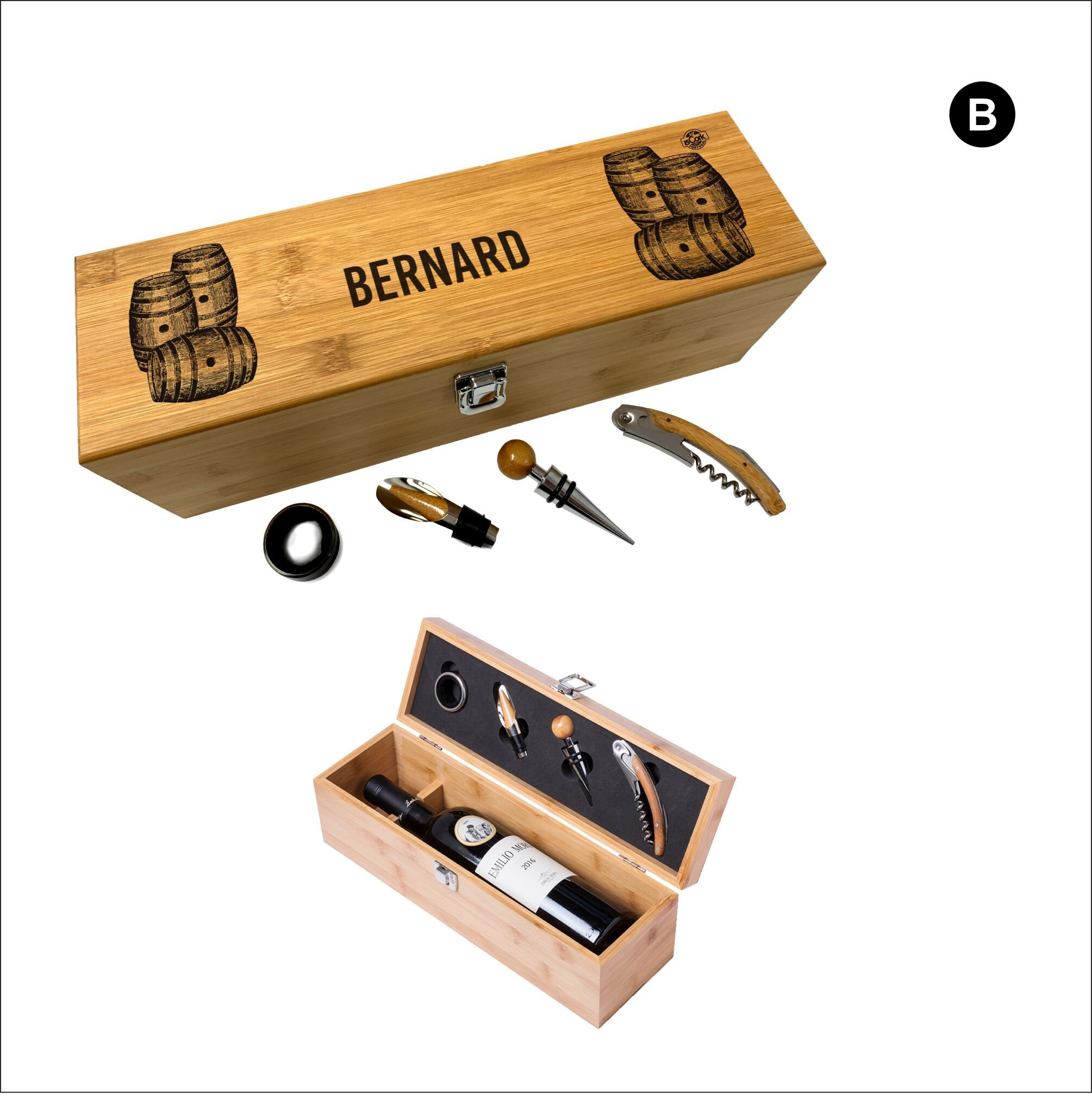 Personalized Wooden Wine Box With Wine Tools / Personalized - Etsy
