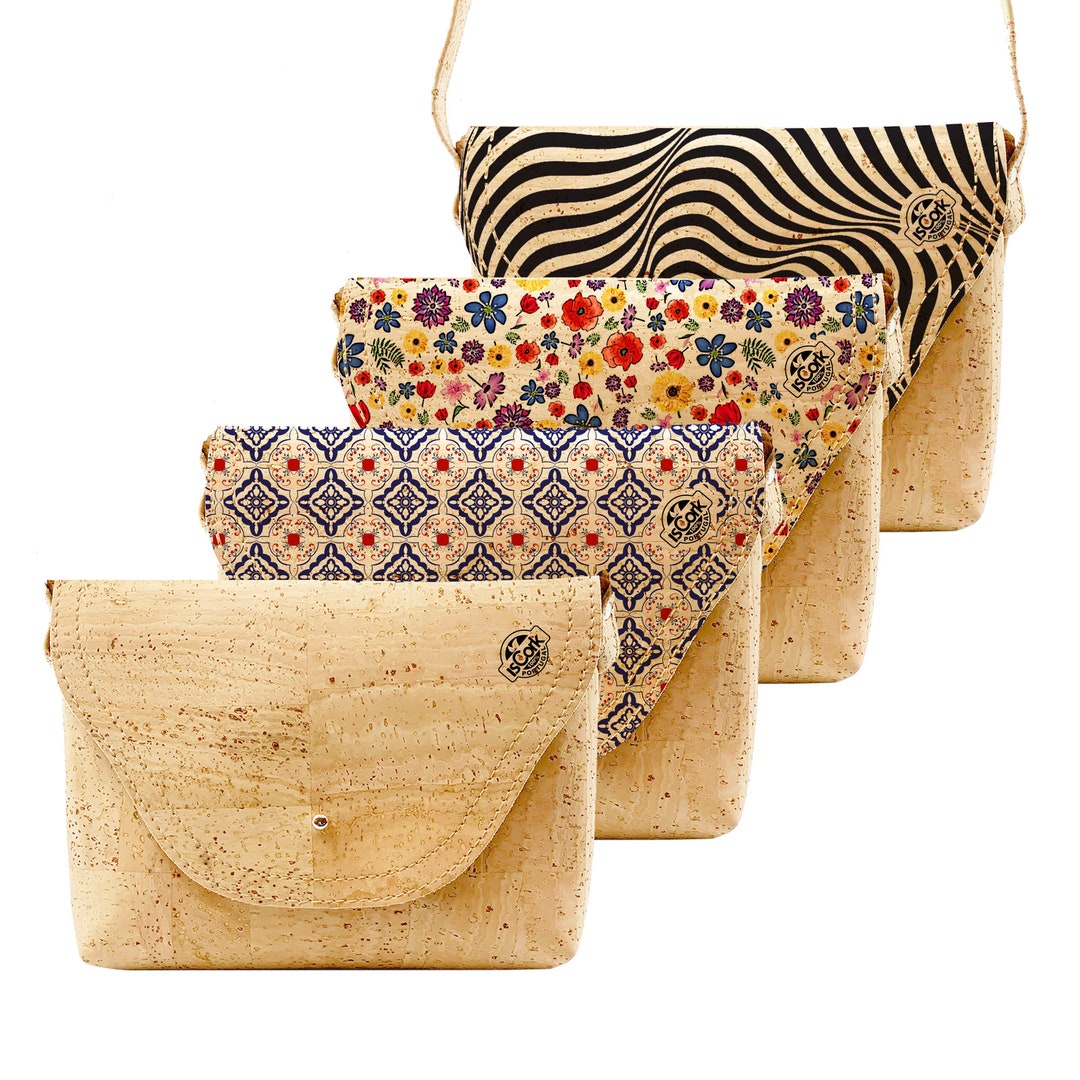 Small Vegan Cork Shoulder Bag, Patterned Crossbody Bag - Etsy