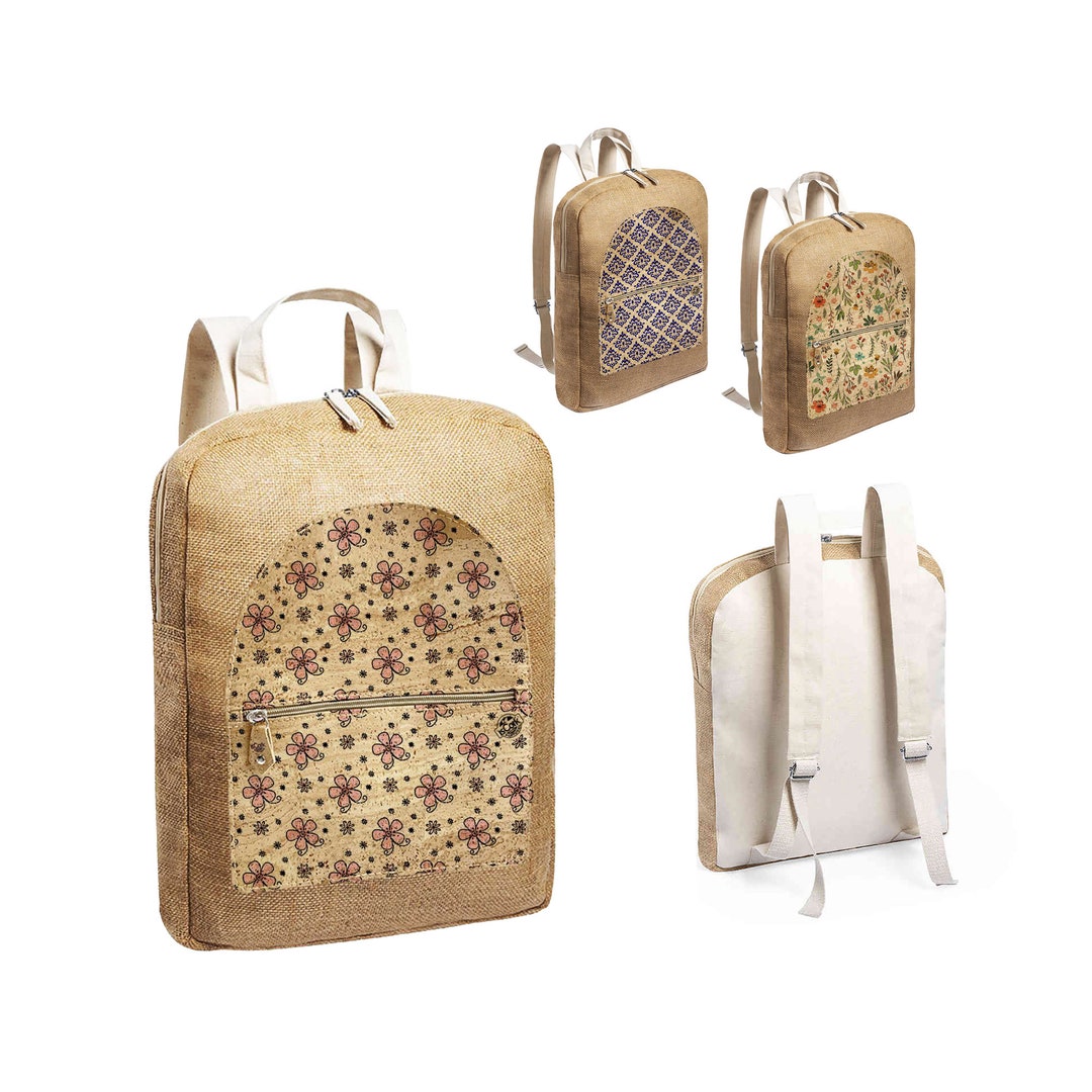 Gemusterter Rucksack Jute Rucksack ökologischer Rucksack - Etsy.de