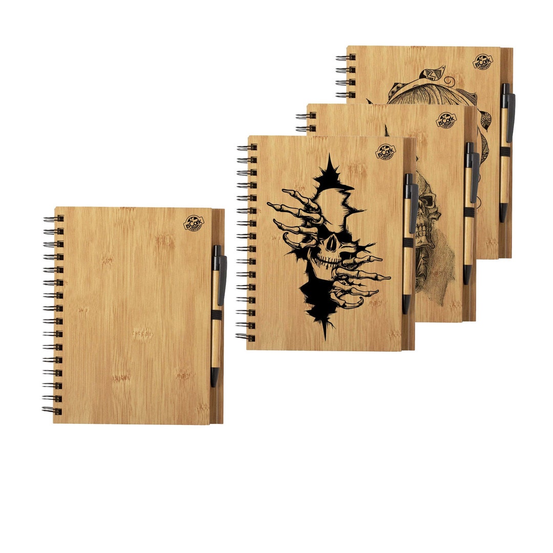Bamboo Notebook, Patterned Notebook With Pen, Personalized Notebook ...