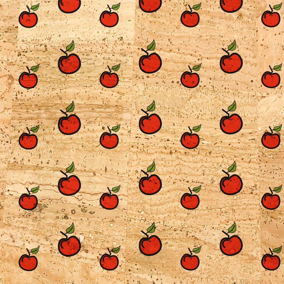 Apple Cork, Apple , Cork Sheet for Sewing, Vegan Leather - Etsy