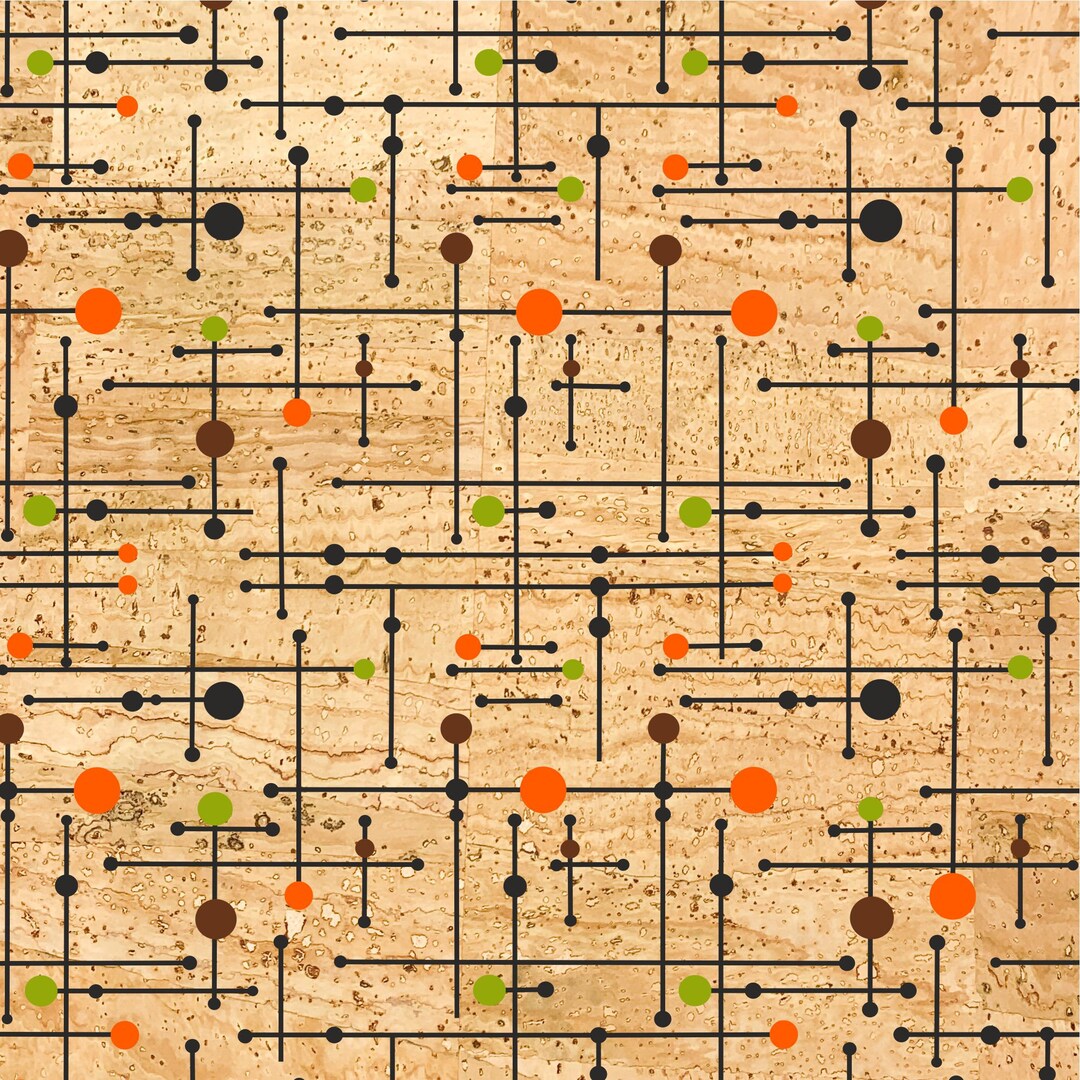 Cork Fabric, Cork Fabric With Dots and Lines, Organic Fabric, Cork ...