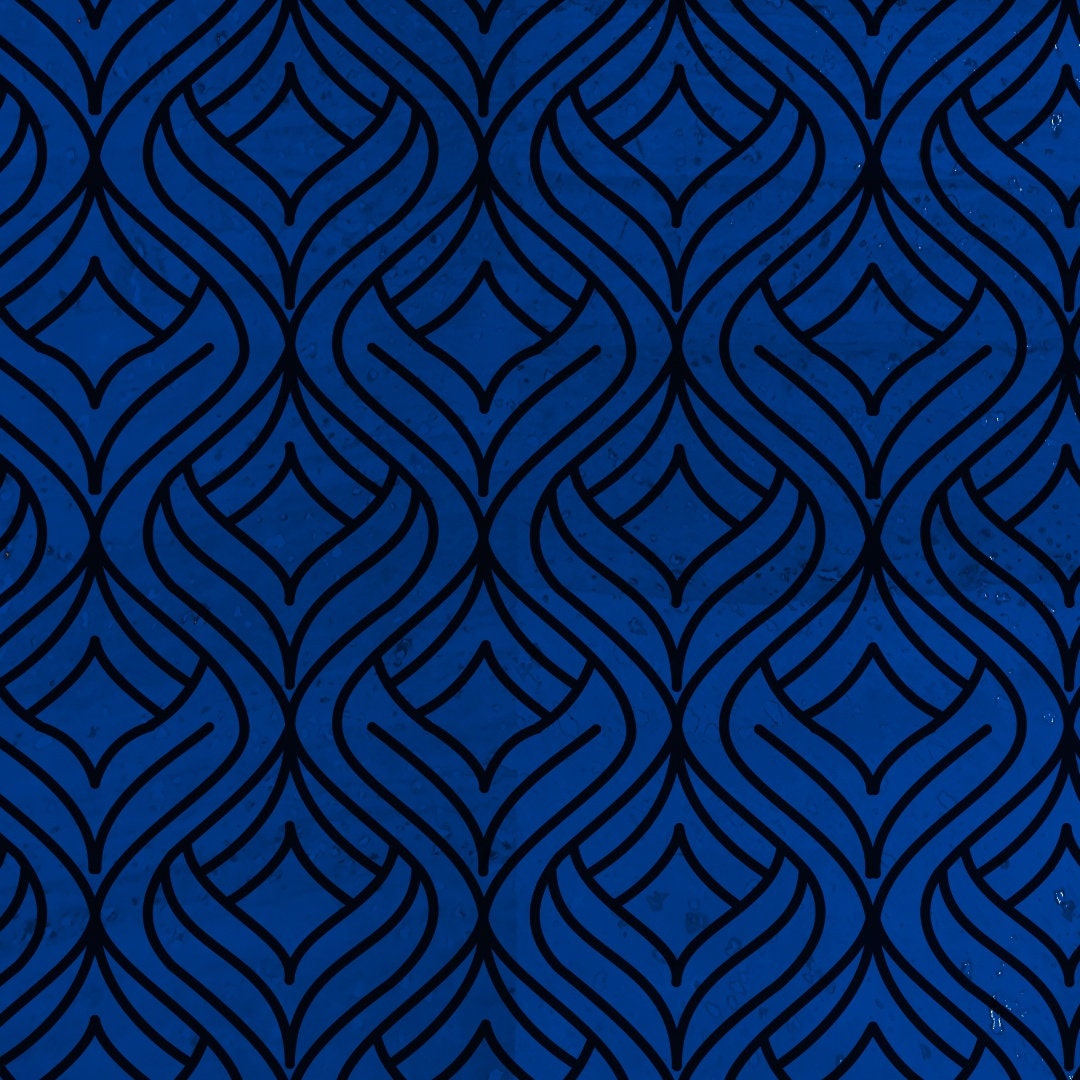 Blue Cork Fabric Geometric Pattern, Blue Cork Fabric, Portuguese Cork ...