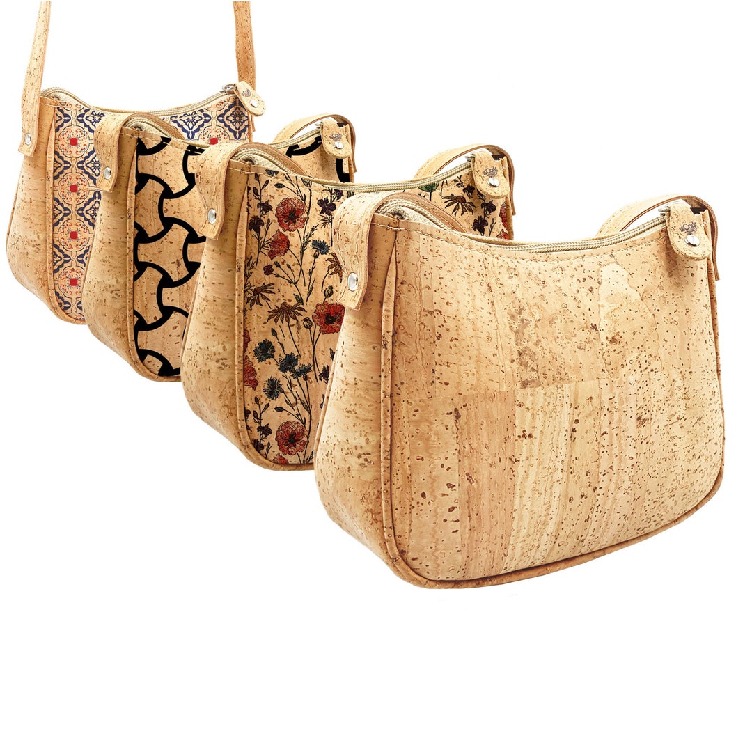 Small Geometric Print Cork Shoulder Bag - Etsy