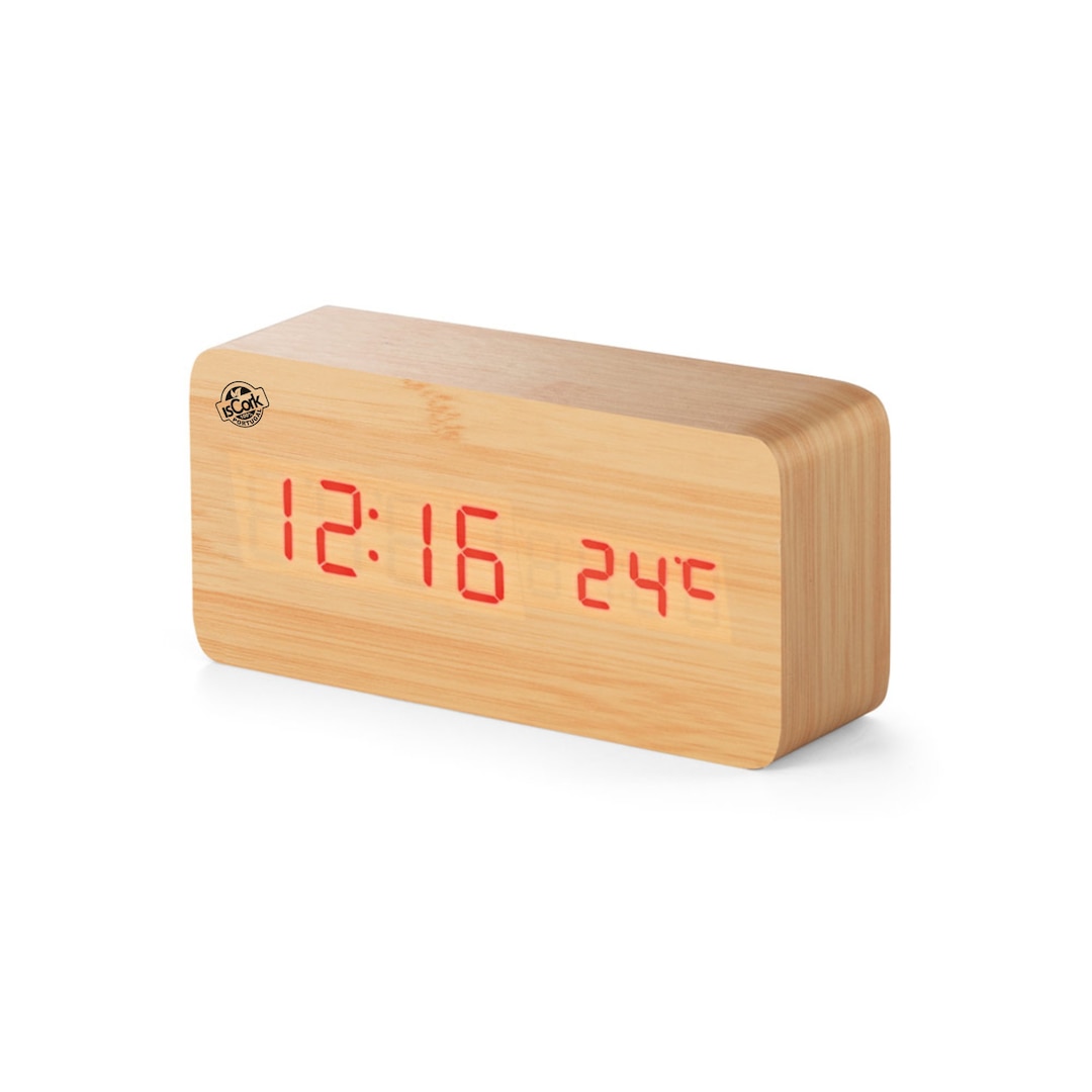 Personalized Wooden Digital Alarm Clock, Tabletop Office Decor - Etsy