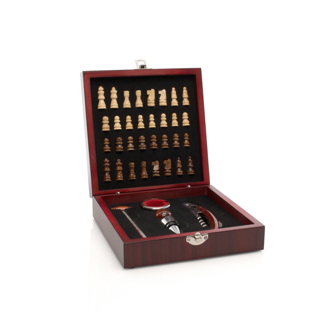 Personalized Chess Set/chess /chess Case With Accessories for Wine/wine ...