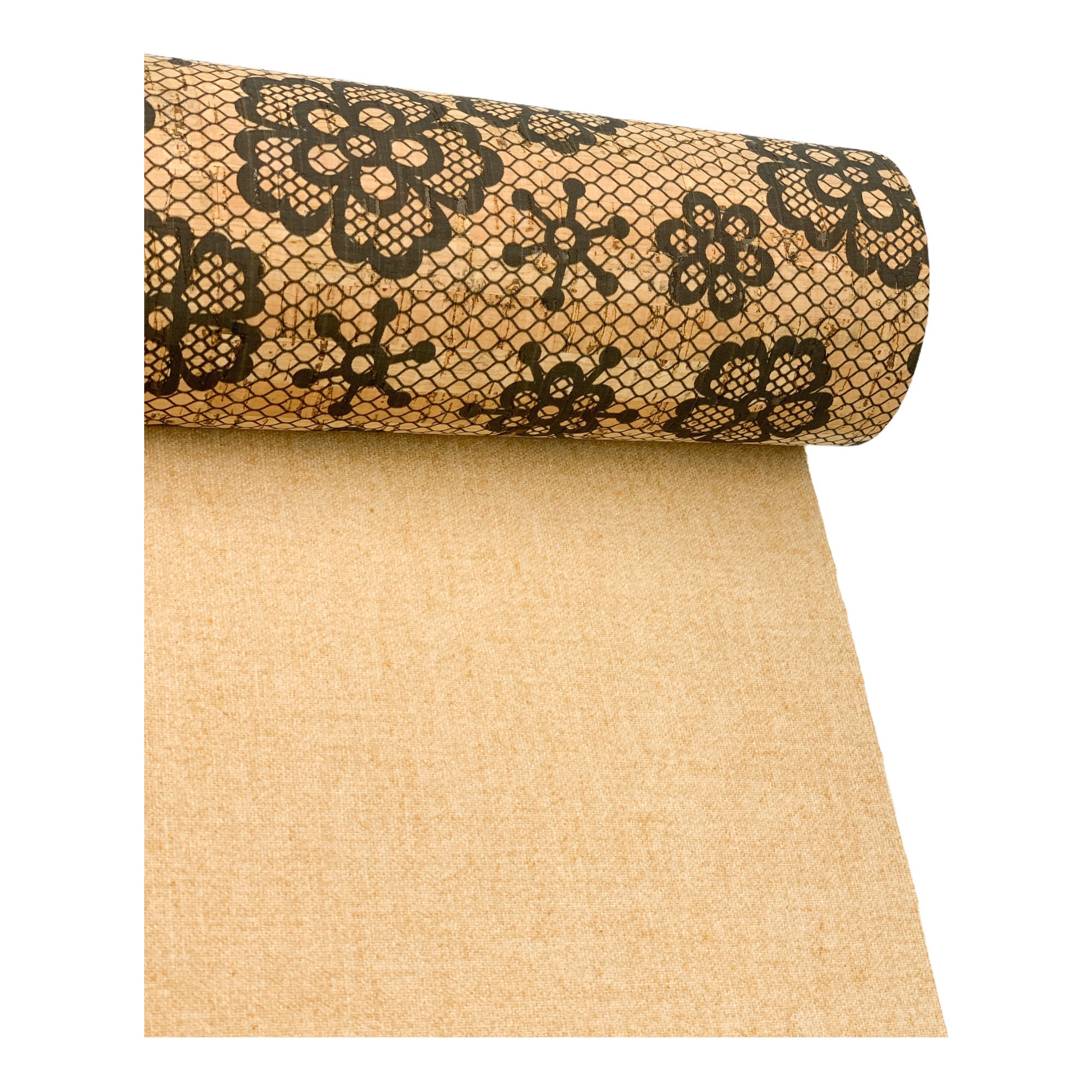 Tela de corcho Negro Estampado de flores Cuero de corcho - Etsy España