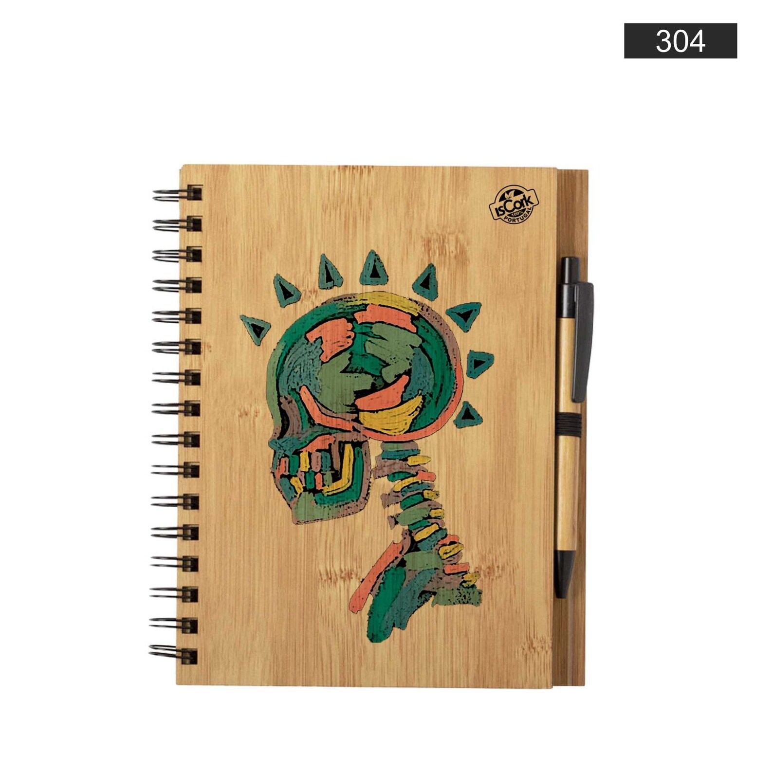 Bamboo notebook patterned notebook with pen personalized | Etsy