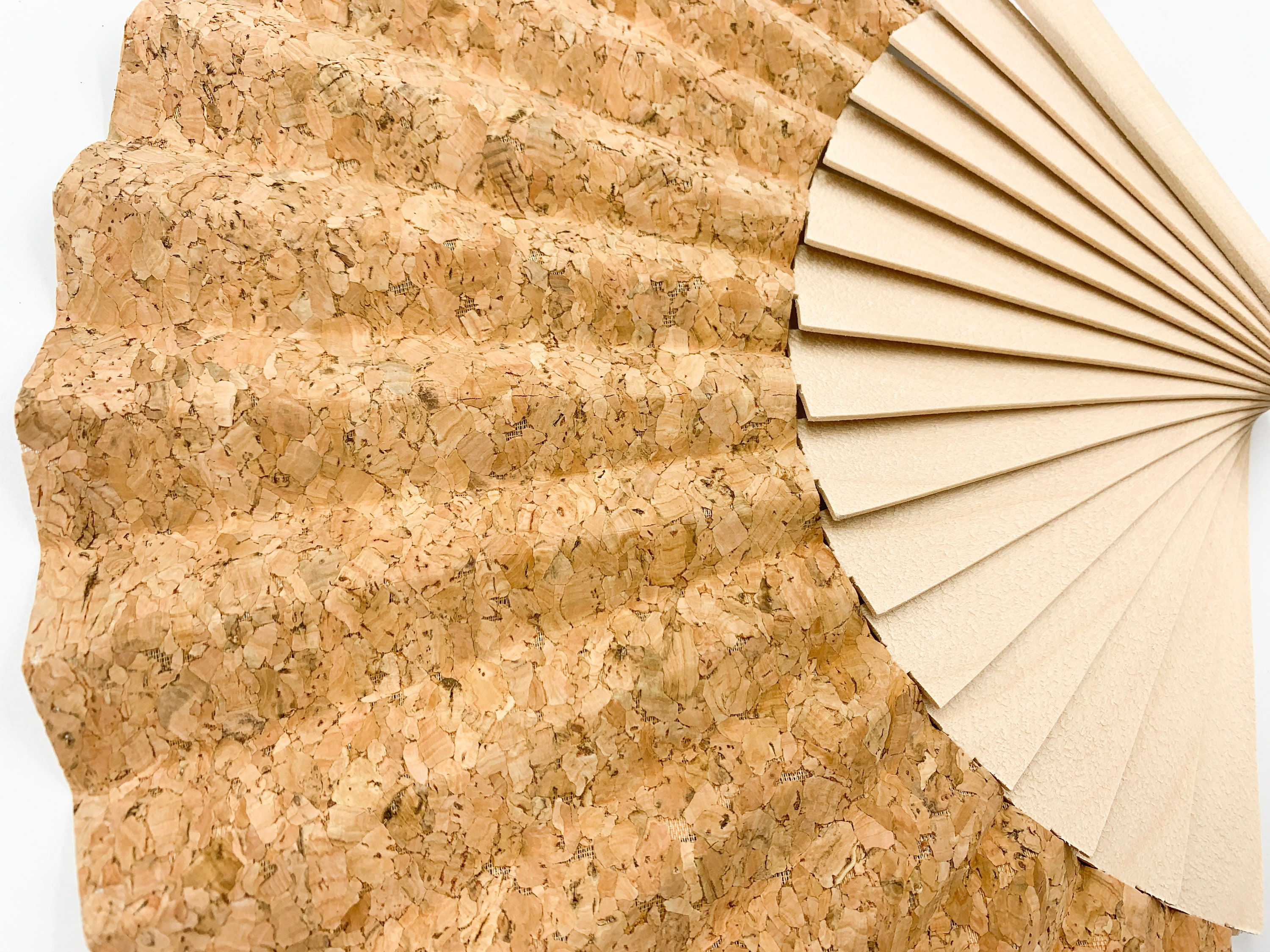 Ecological Cork Fabric Fan, Vegan Hand Fan - Etsy