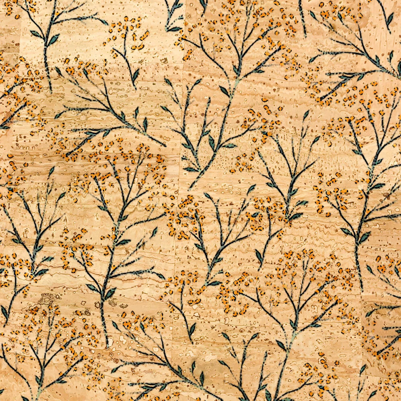 Floral Patterned Cork Fabric, Eco-friendly Material (50cm X 32cm) - Etsy