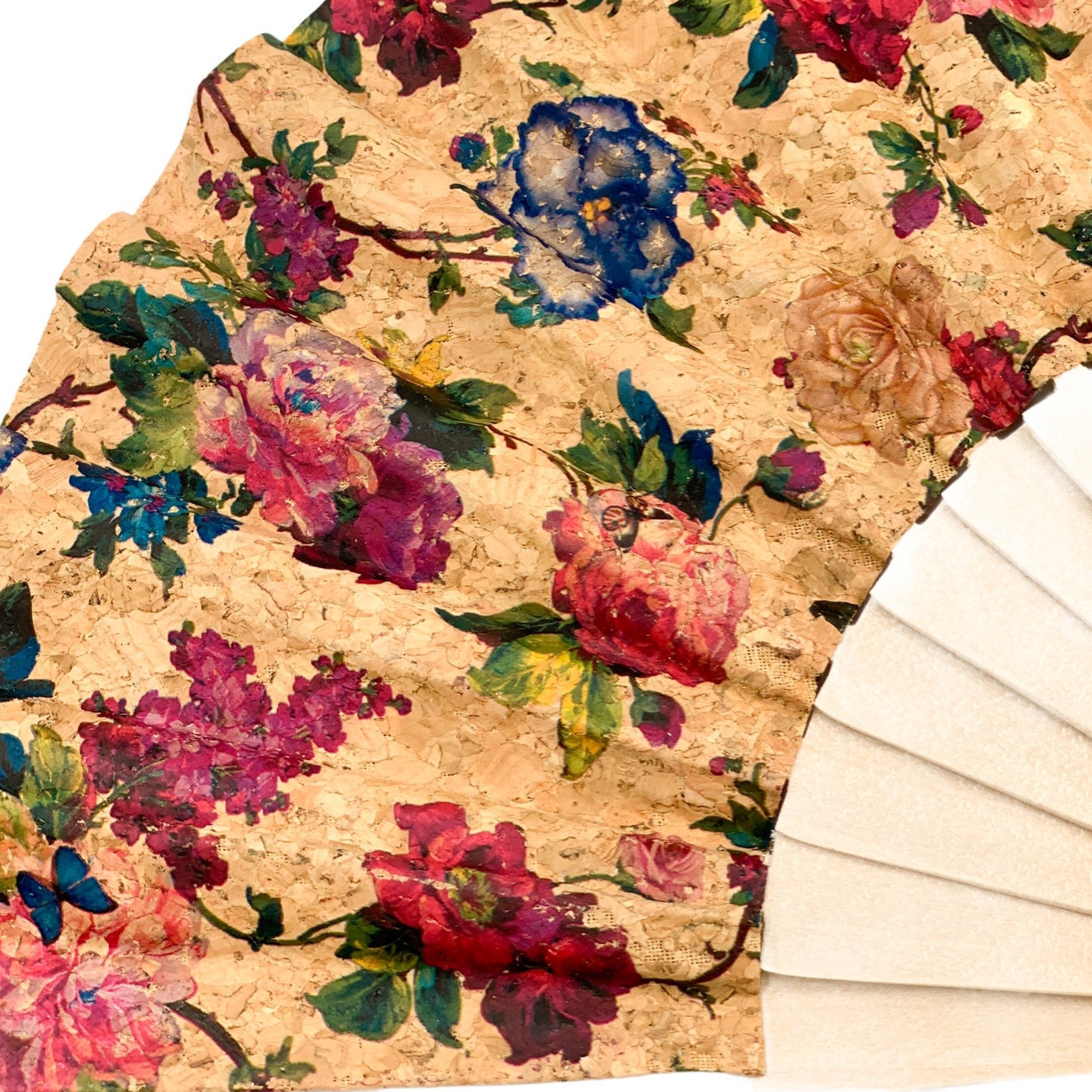 Handmade Floral Cork Fan, Ecological Vegan Gift - Etsy