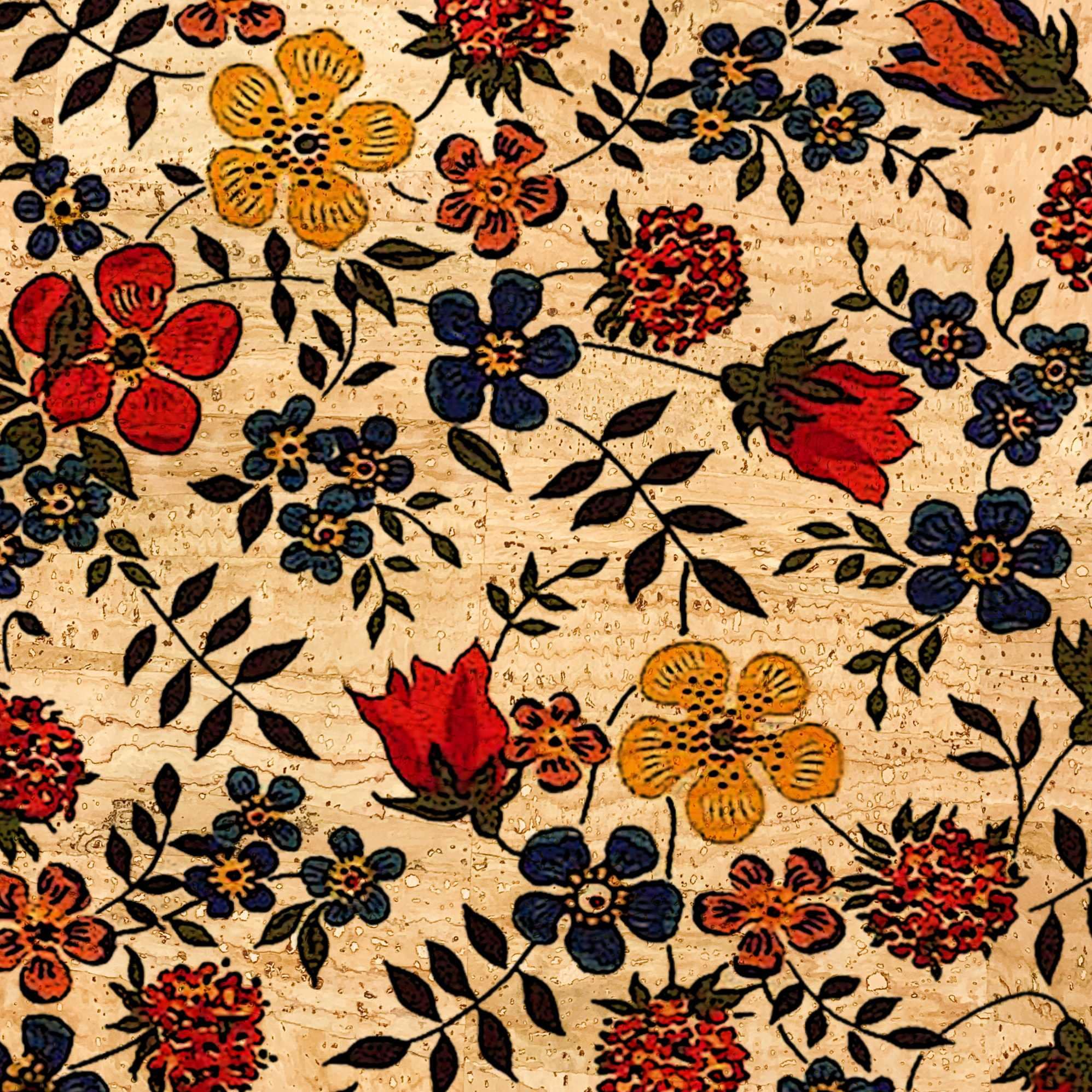 Red Floral Fabric Texture