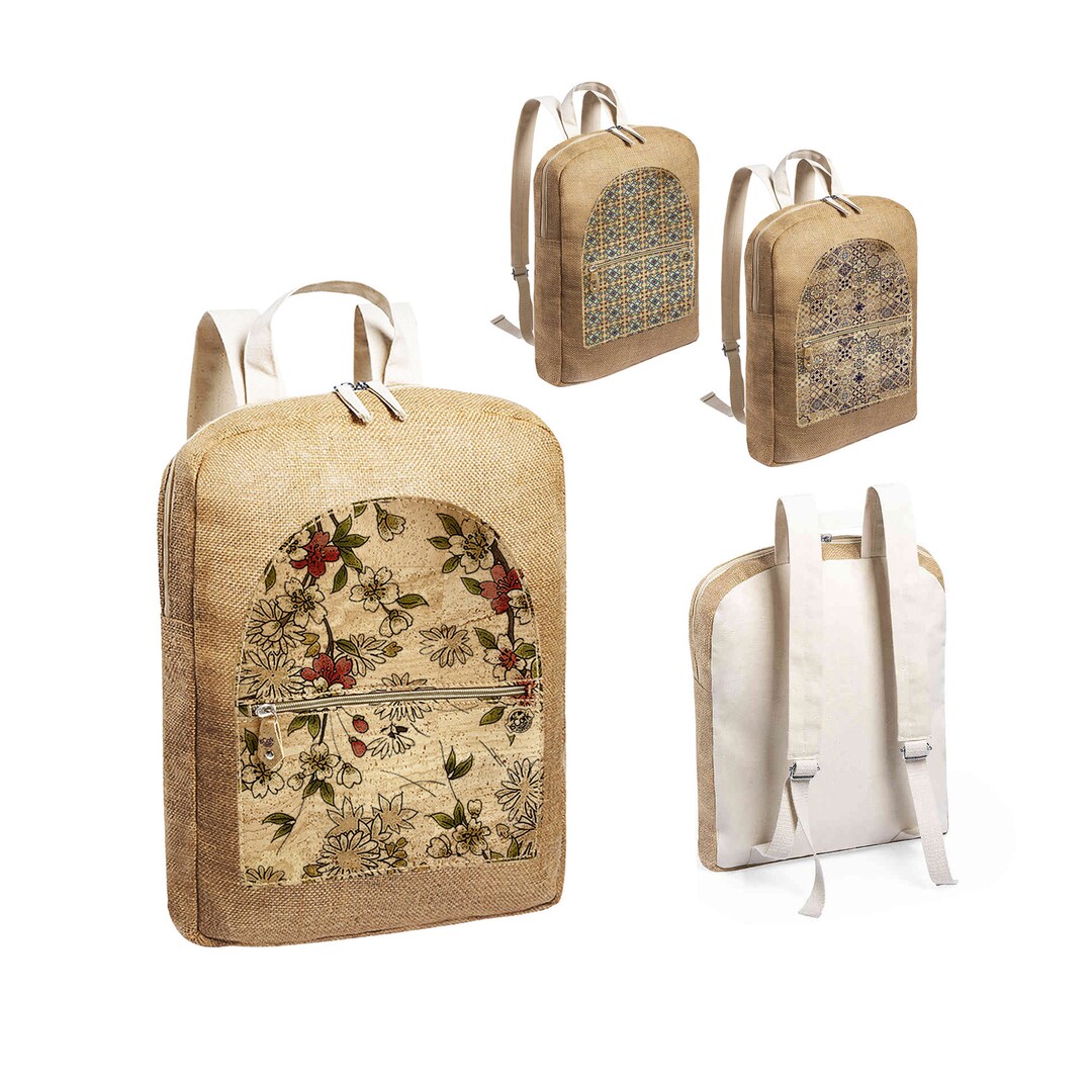 Jute Backpack Patterned Backpack Ecological Backpack Jute - Etsy UK
