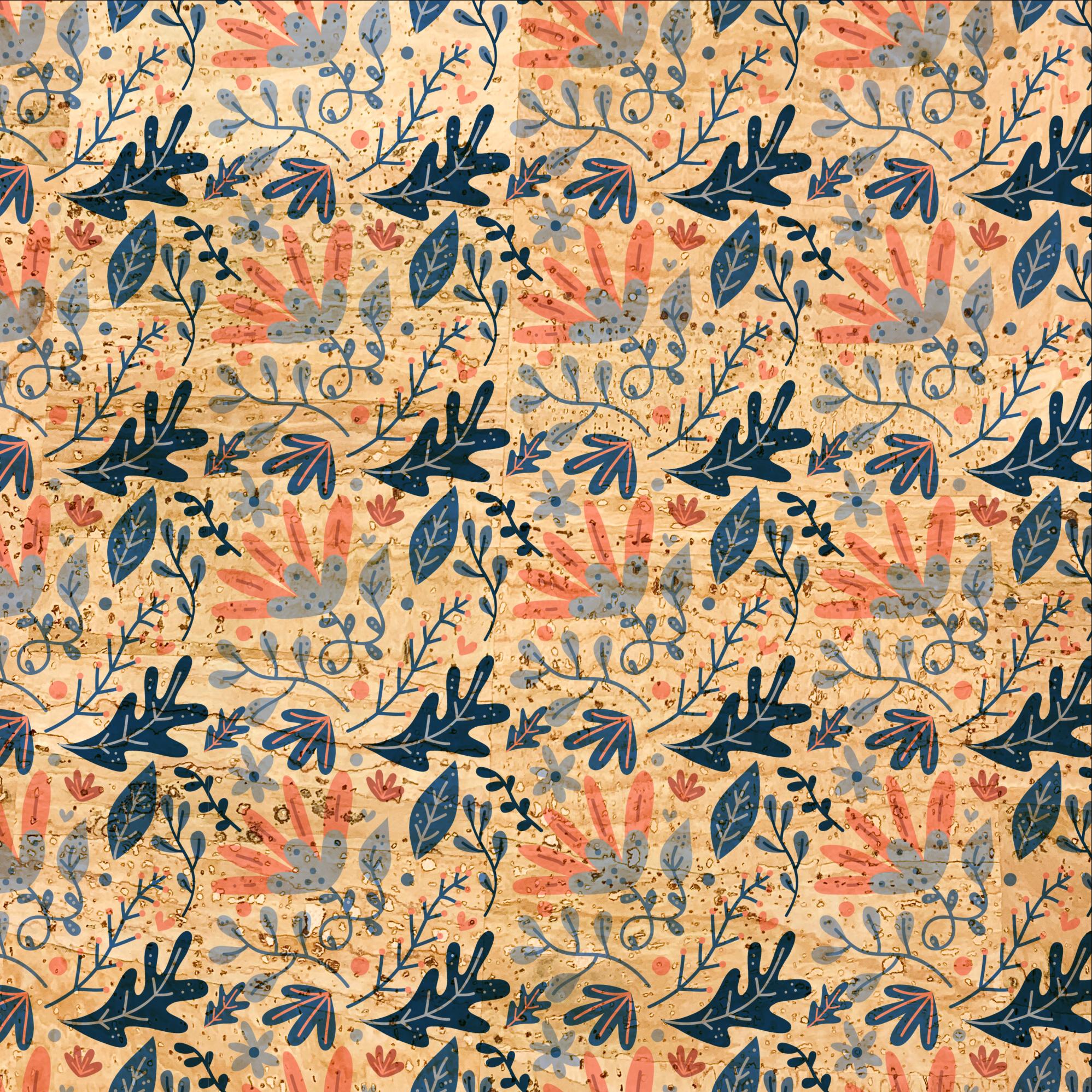 Floral Cork Fabric, Patterned Cork Skin, Eco-friendly Material - Etsy