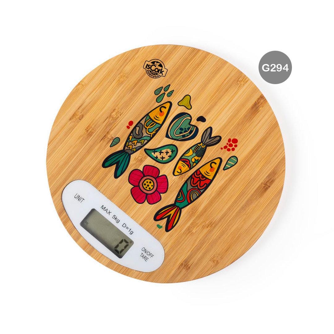 Personalized Bamboo Kitchen Scale, Eco-friendly Round Design - Etsy