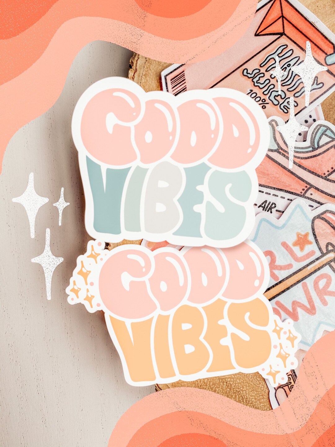 Good Vibes Stickers Cute Sticker, Vsco Sticker, Beach Aesthetic ...
