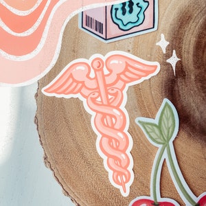 Caduceus Medical Symbol Sticker Nursing Sticker, Nurse Gift, Medical ...