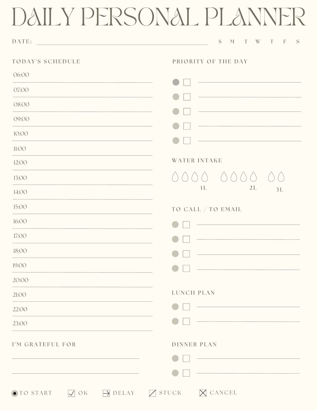 Personal Planner, Digital Download, Daily Planner, Instant Download ...