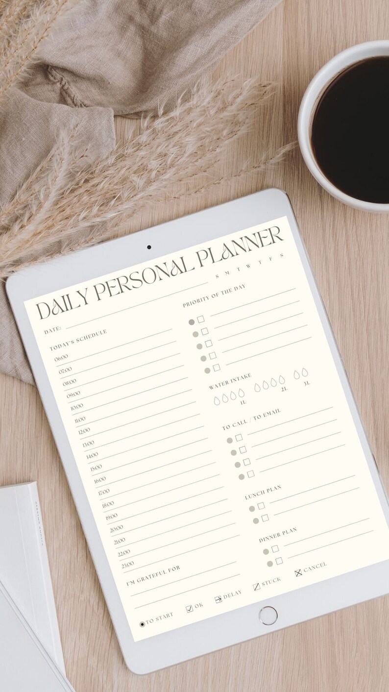 Personal Planner, Digital Download, Daily Planner, Instant Download ...