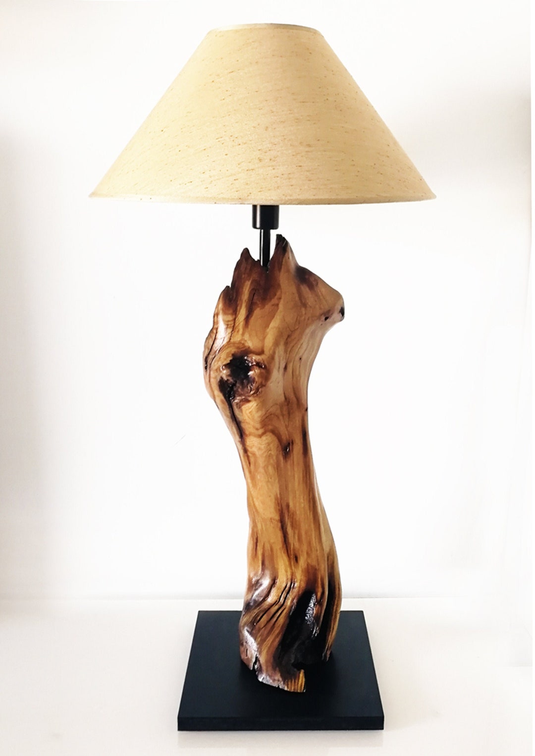 Wooden Muscle Table Lamp in Oak Wood Unique Natural Design Made in ...