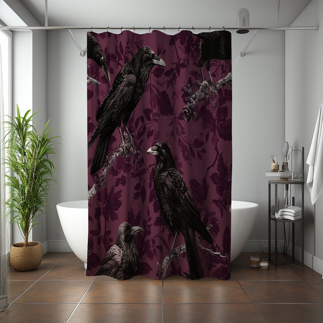 Victorian Gothic Shower Curtain Dark Academia Cottagecore Shower Stall ...
