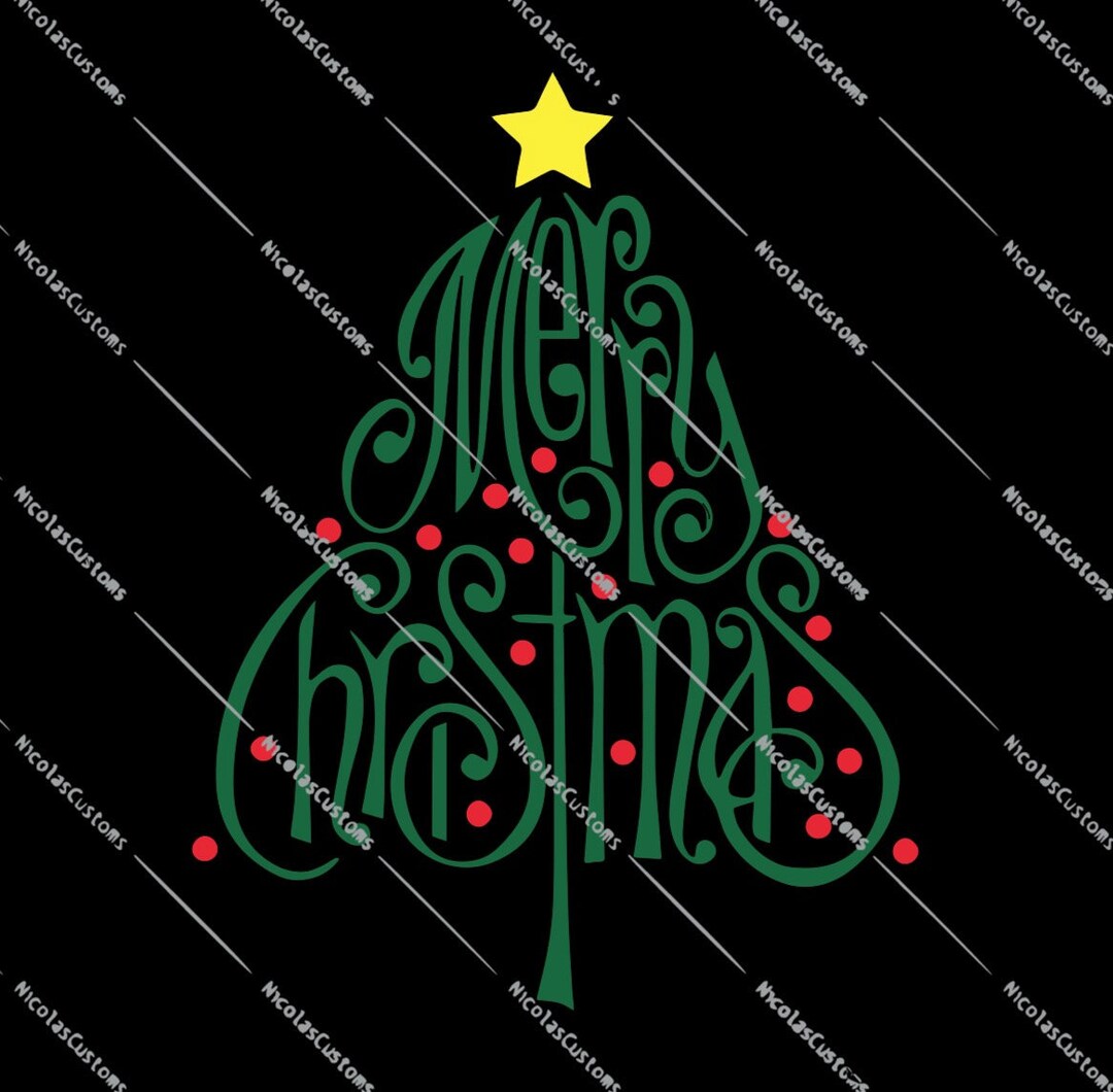 Merry Christmas Tree SVG / PNG Cut File - Etsy