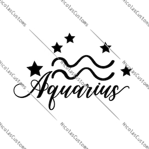 Aquarius Star Sign Zodiac SVG / PNG Cut File - Etsy