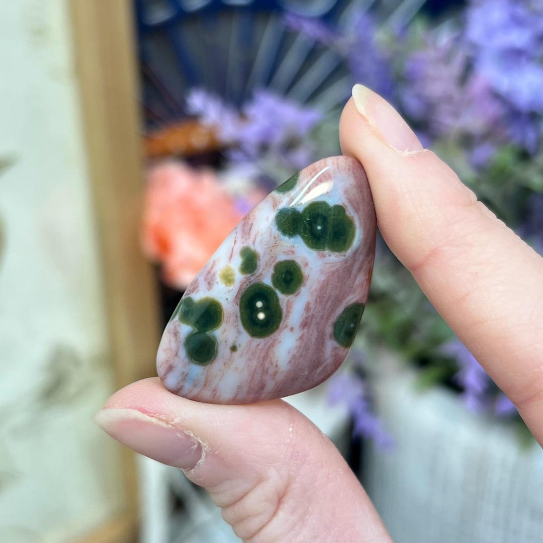 Old Stock Ocean Jasper Cab | Ocean Jasper Cabochon | Pink Ocean Jasper ...