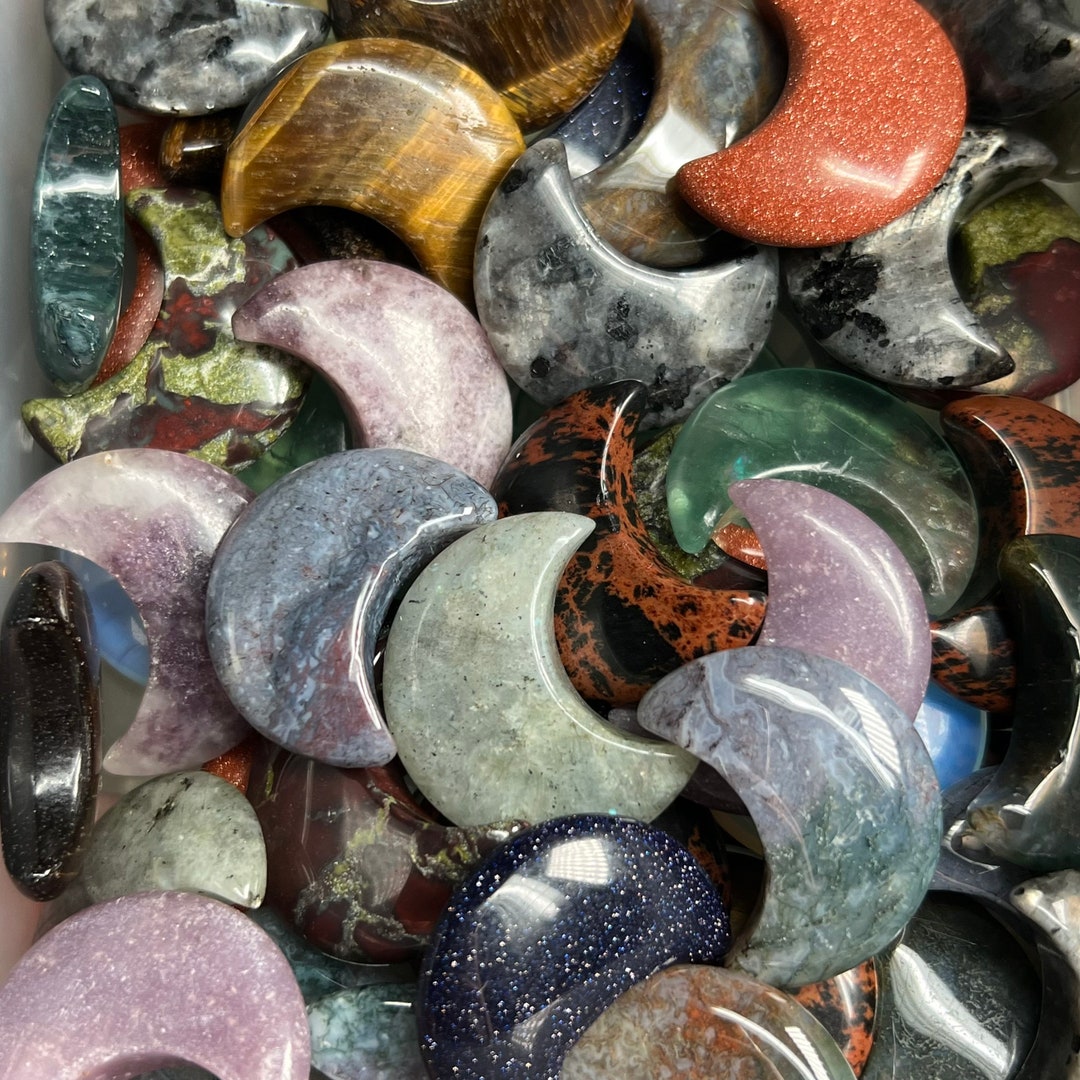 Small Crystal Moons | Moon Pendant | Crescent Moon - Etsy