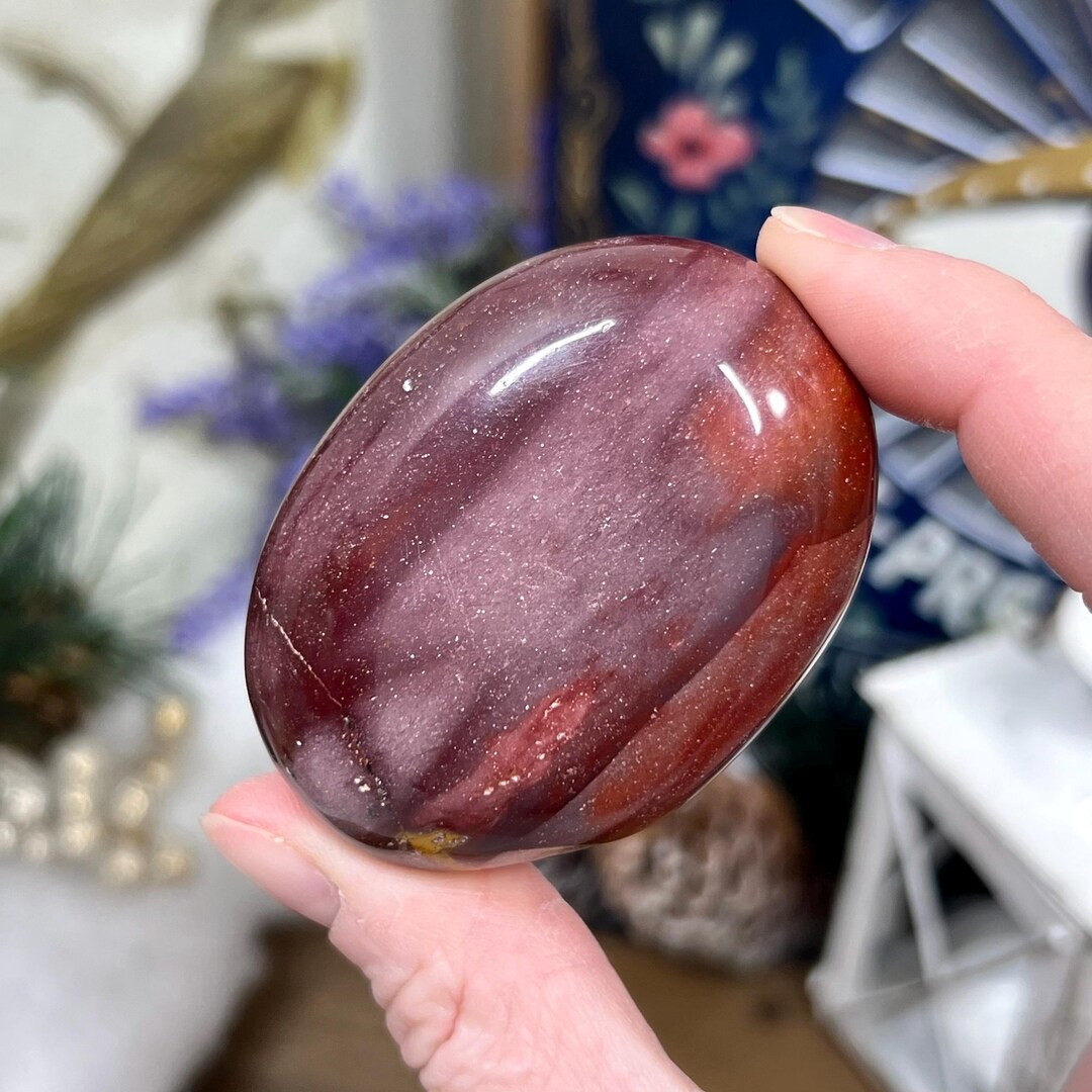 Red and Purple Mookaite Palm Stone - Etsy