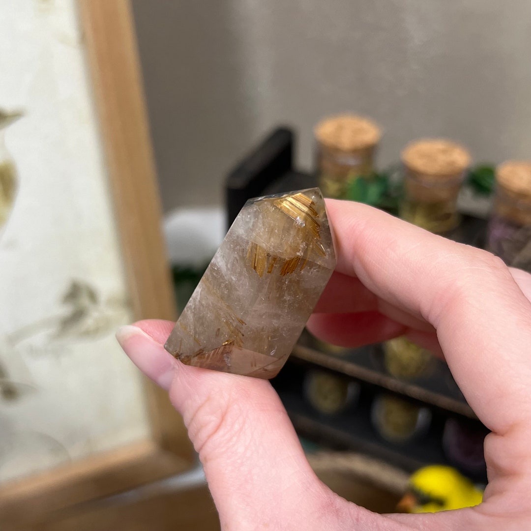 Gold Rutile Quartz Tower | Rutilated Crystal Point - Etsy