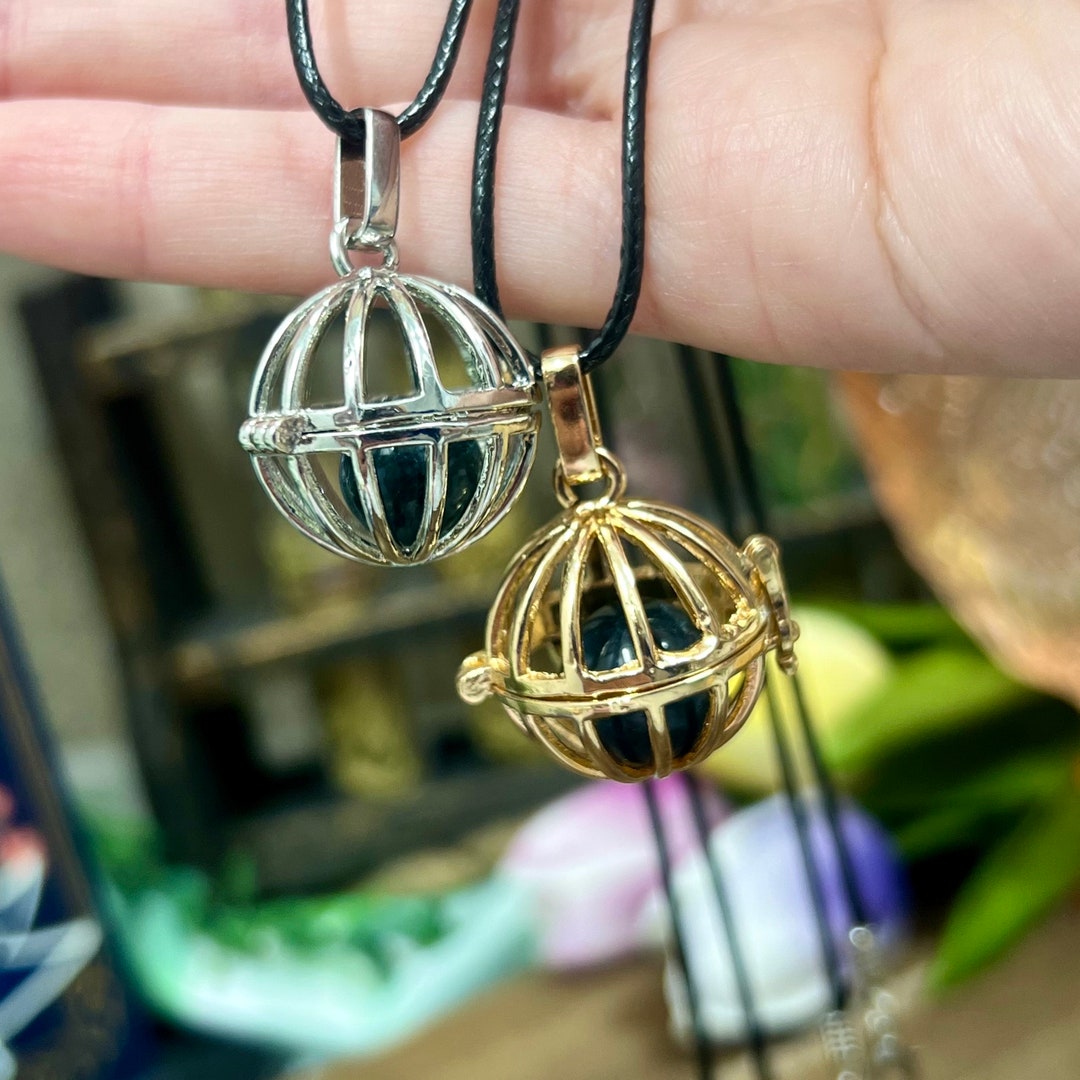 Crystal Cage Necklace | Crystal Holder Pendant | Locket Necklace - Etsy