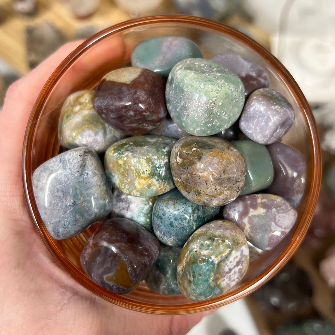Sea Jasper Tumble | Colorful Sea Jasper | Crystal Tumbles - Etsy