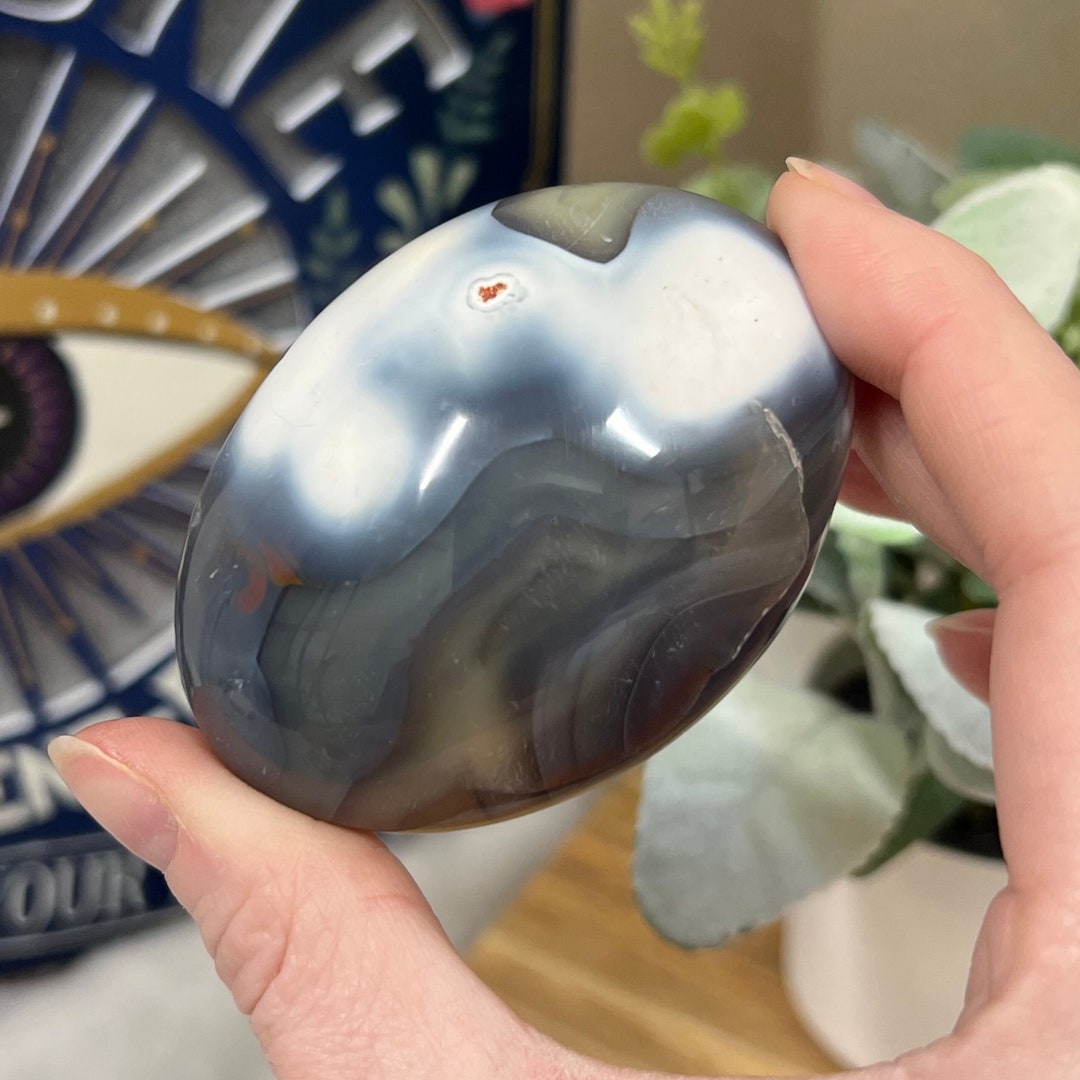 Orca Agate Palm Stone Banded Agate Carnelian Orca Agate - Etsy